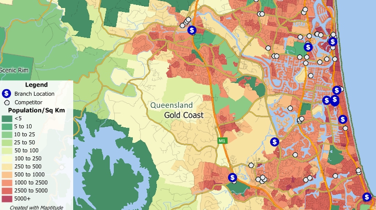 Australia Map Software for Banking - Banking map software