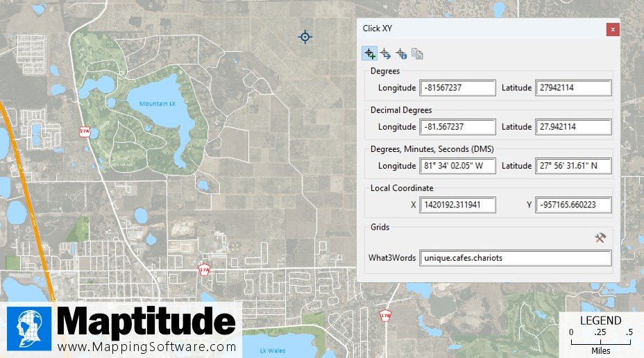 what3words Integration with Maptitude Mapping Software