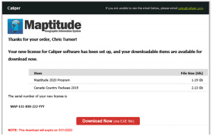 Downloading from a Download Link - Maptitude Learning Portal