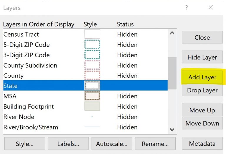 How do I add existing layers to a map? - Maptitude Learning Portal