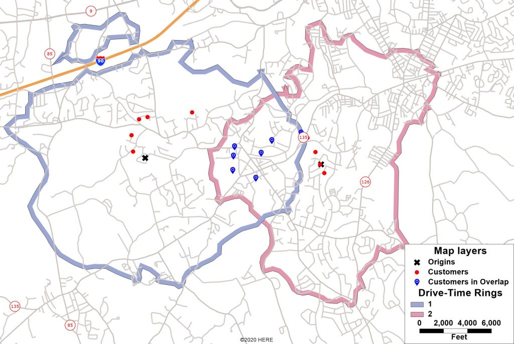 How do I find locations in the overlap between rings? - Maptitude ...
