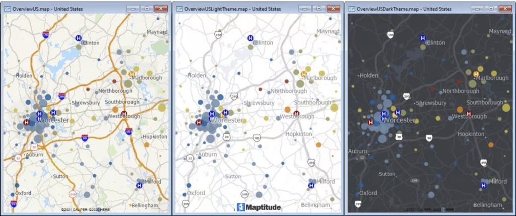 How do I choose a map background? - Maptitude Learning Portal