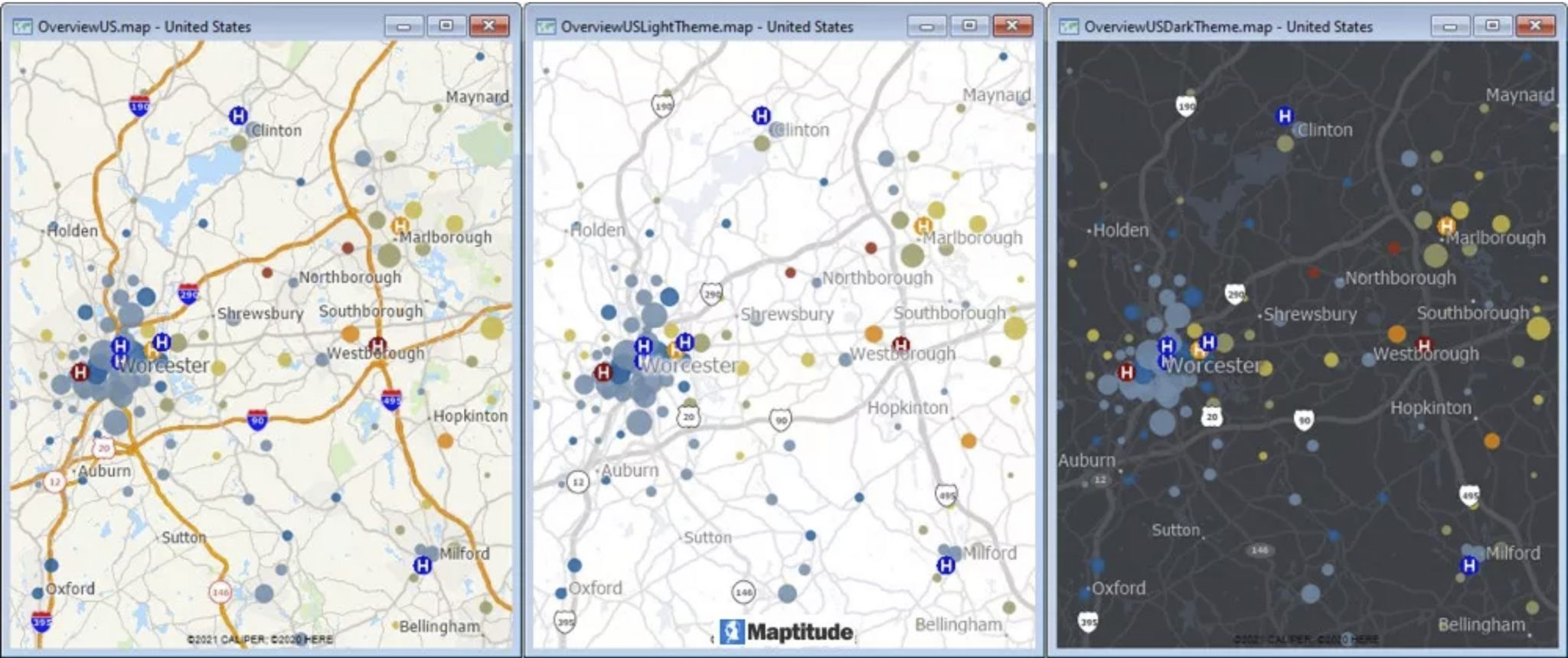 How do I choose a map background? - Maptitude Learning Portal
