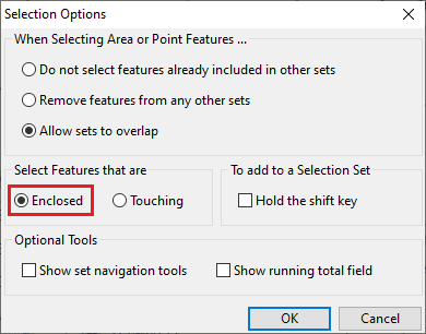 How do I select area features inside a selected region of another area ...