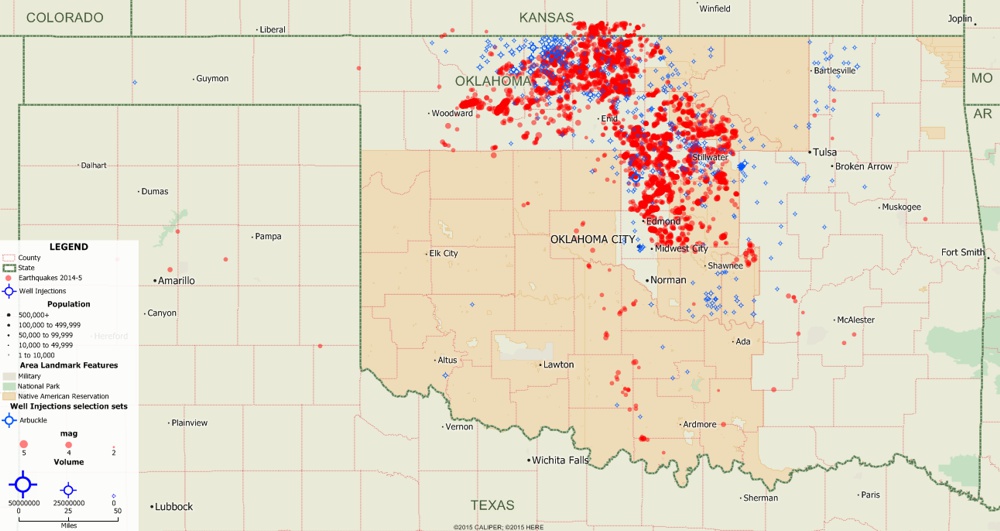 Fracking Earthquakes Map