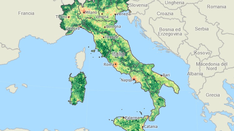 Italy Temperature Map